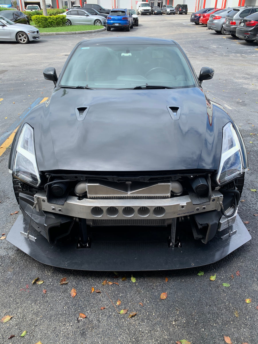 R35 GTR chassis mount front splitter – J&F Custom Metal