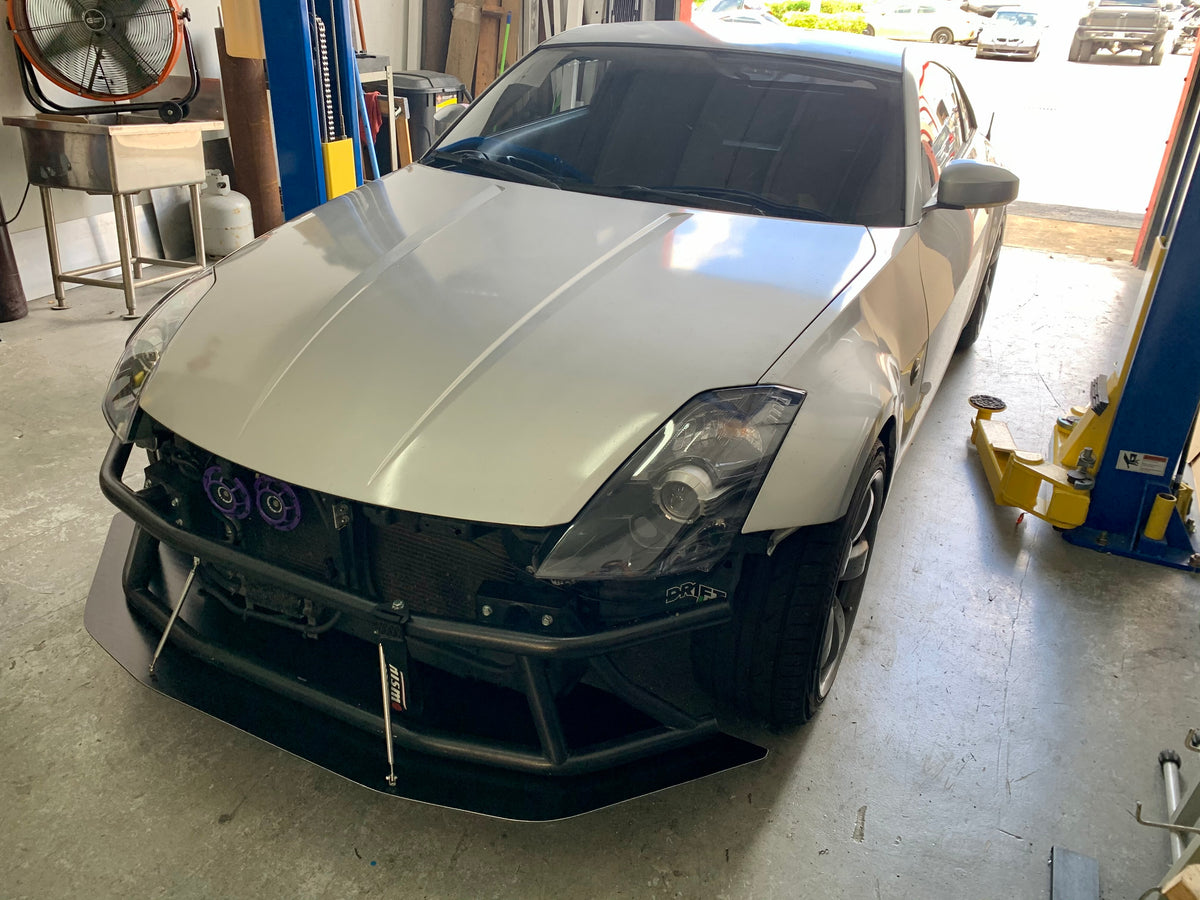 Nissan 350z bash bar front splitter – J&F Custom Metal